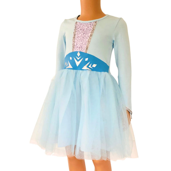 Elsa Frozen Disney Bound Dress for Kids Longsleeves – Princess Twirl