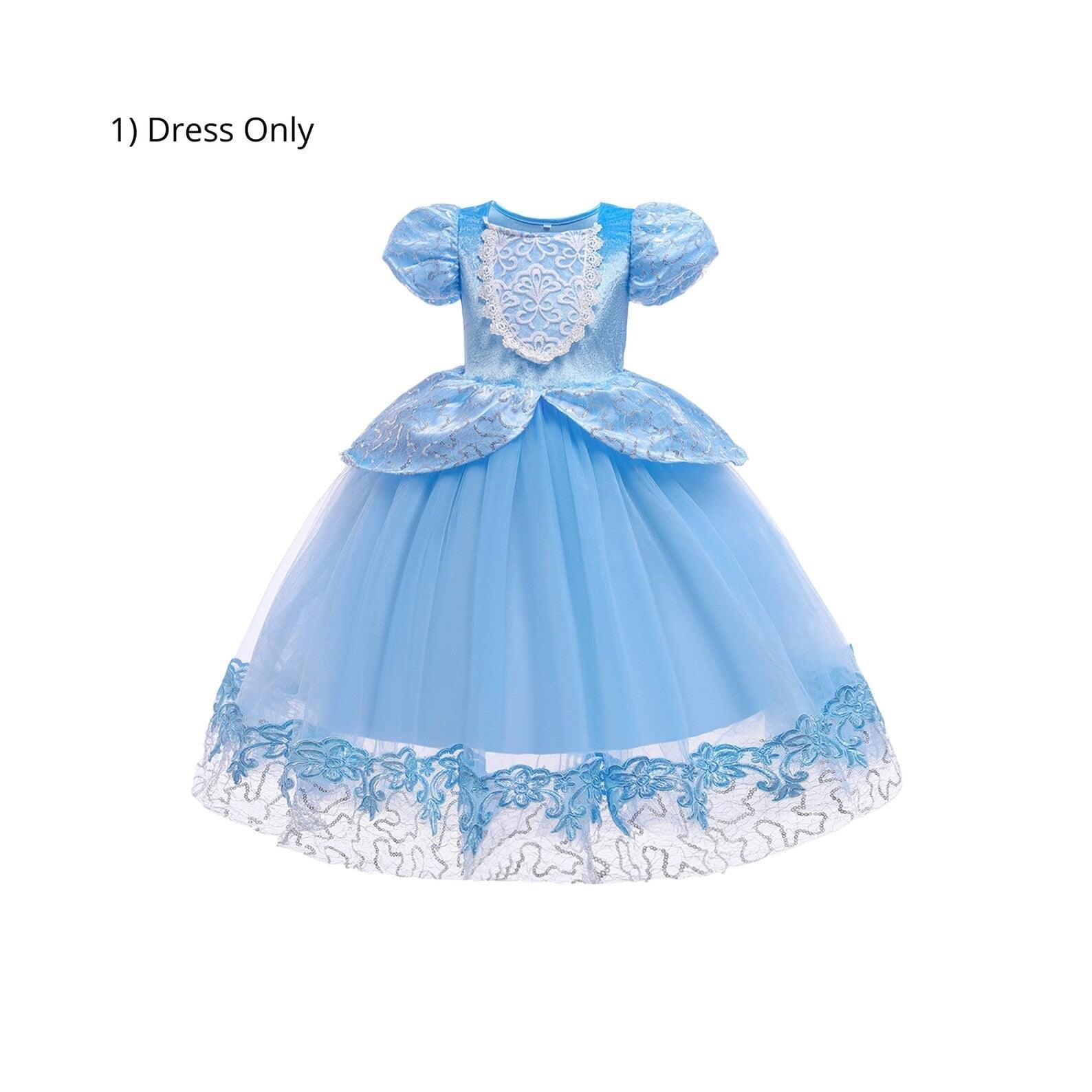 Cinderella-Inspired Princess Dress for Girls' Birthdays and La Cenicie